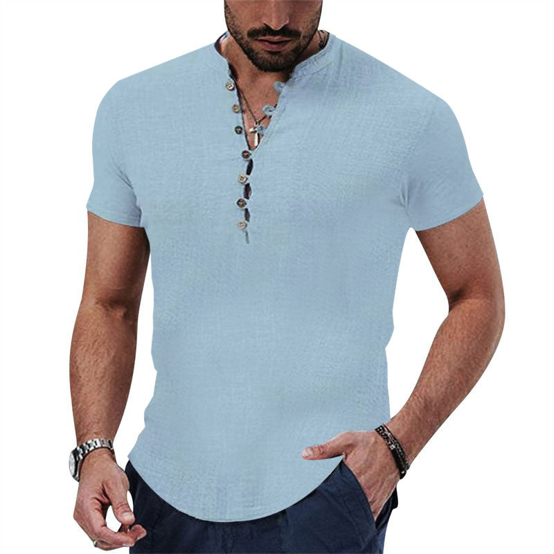 Chemise polo en lin à manches courtes - Livraison offerte ...